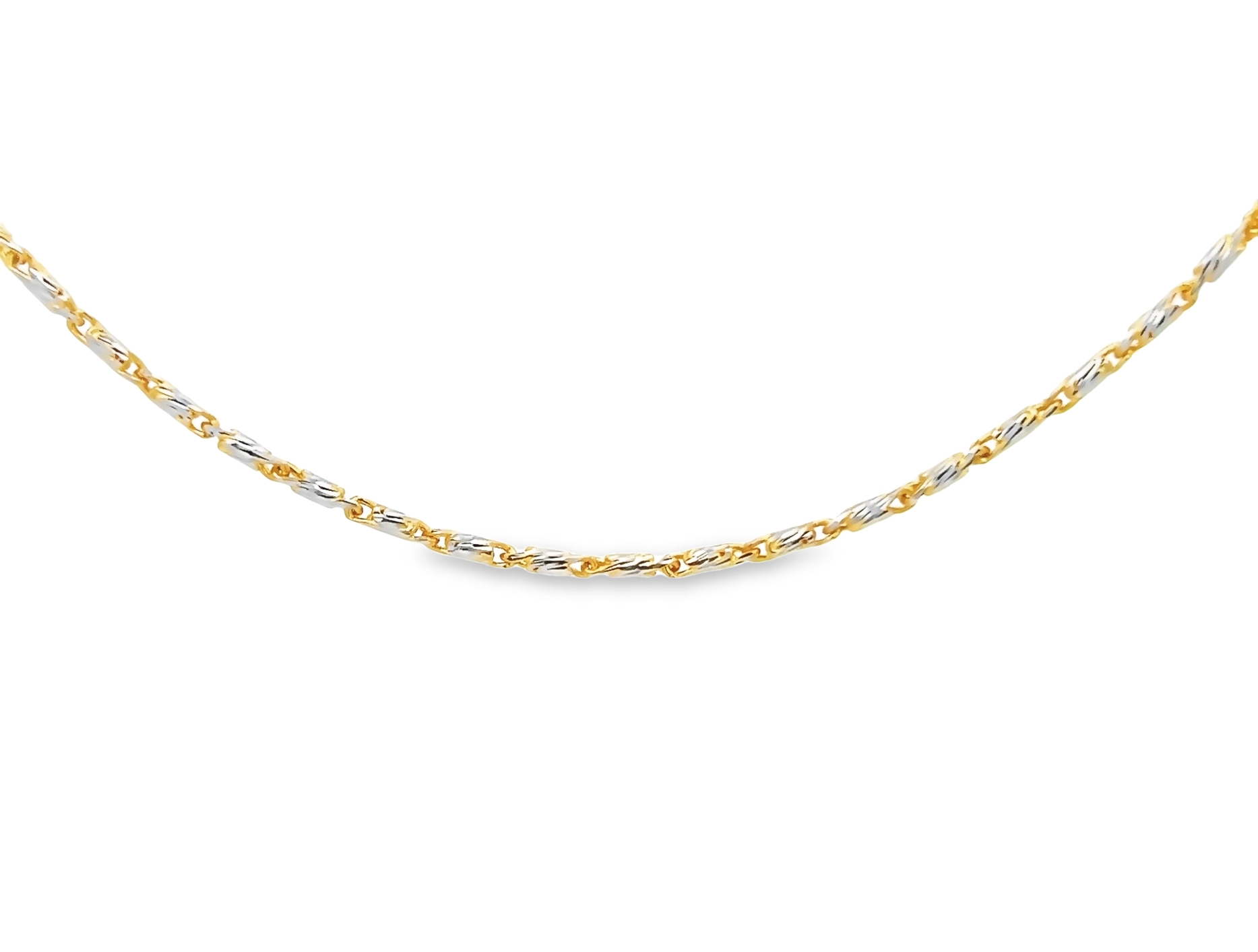 14k Two-toned Fancy Link Necklace - 001-431-00315