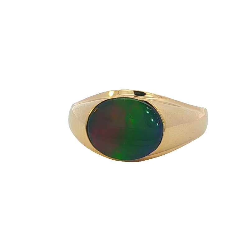 Stunning Yellow Gold Ammolite Ring - 001-415-00739