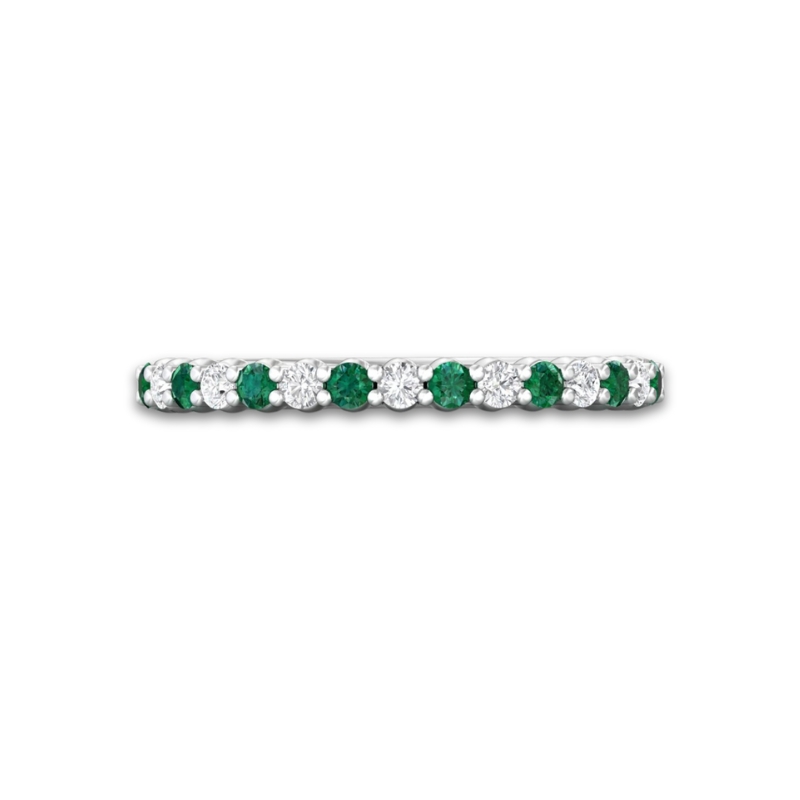 MARTIN FLYER Alternating Emerald & Diamond Ring - 001-200-08512
