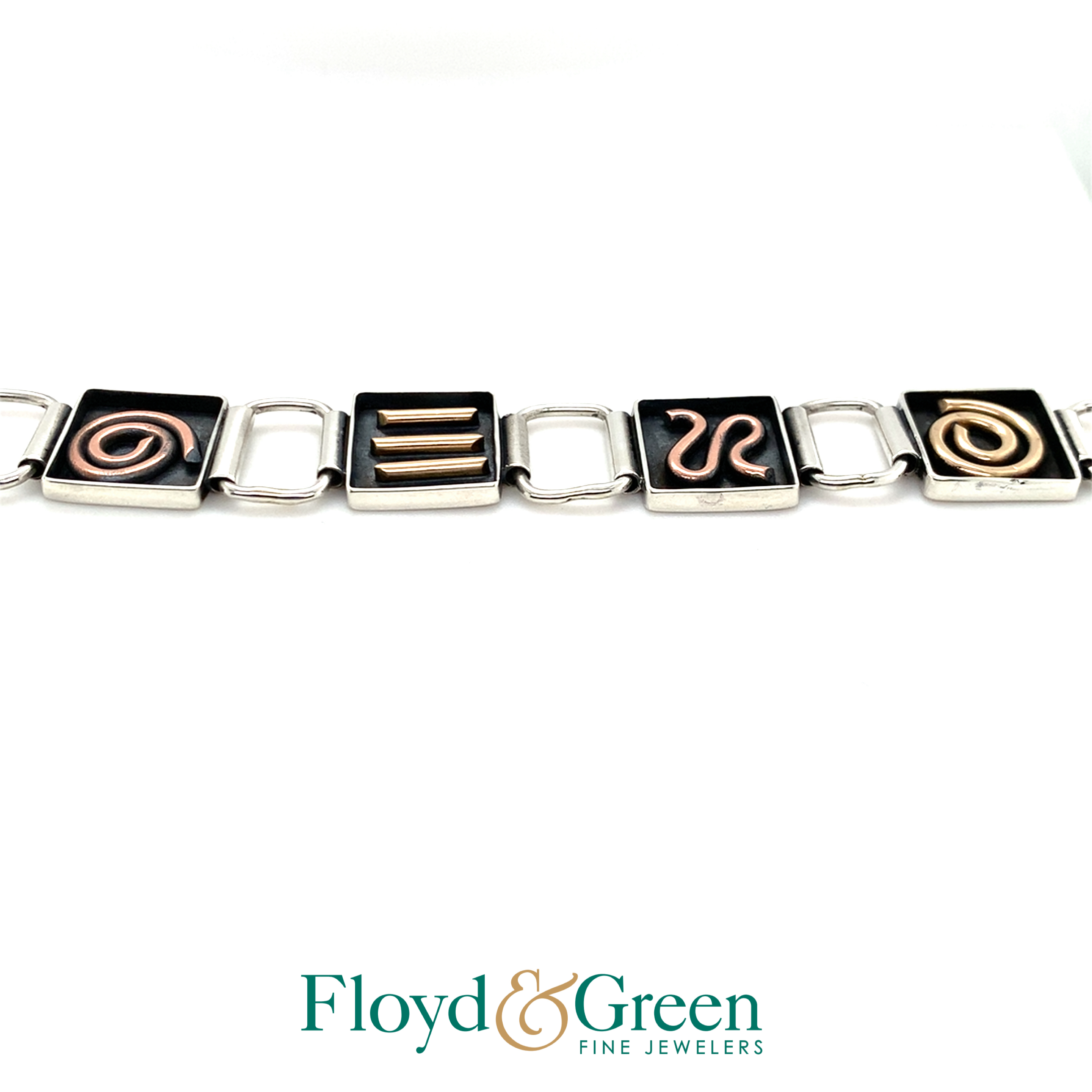 Decorative Square Link Bracelet - 001-610-04378
