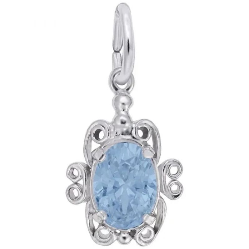 Filigree March Birthstone Charm - 001-640-18173