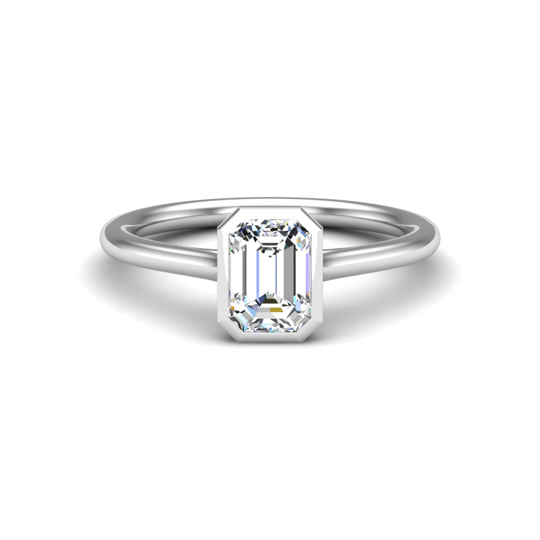 Korman Signature Emery Bezel Solitaire Semi Mount Engagement Ring ...