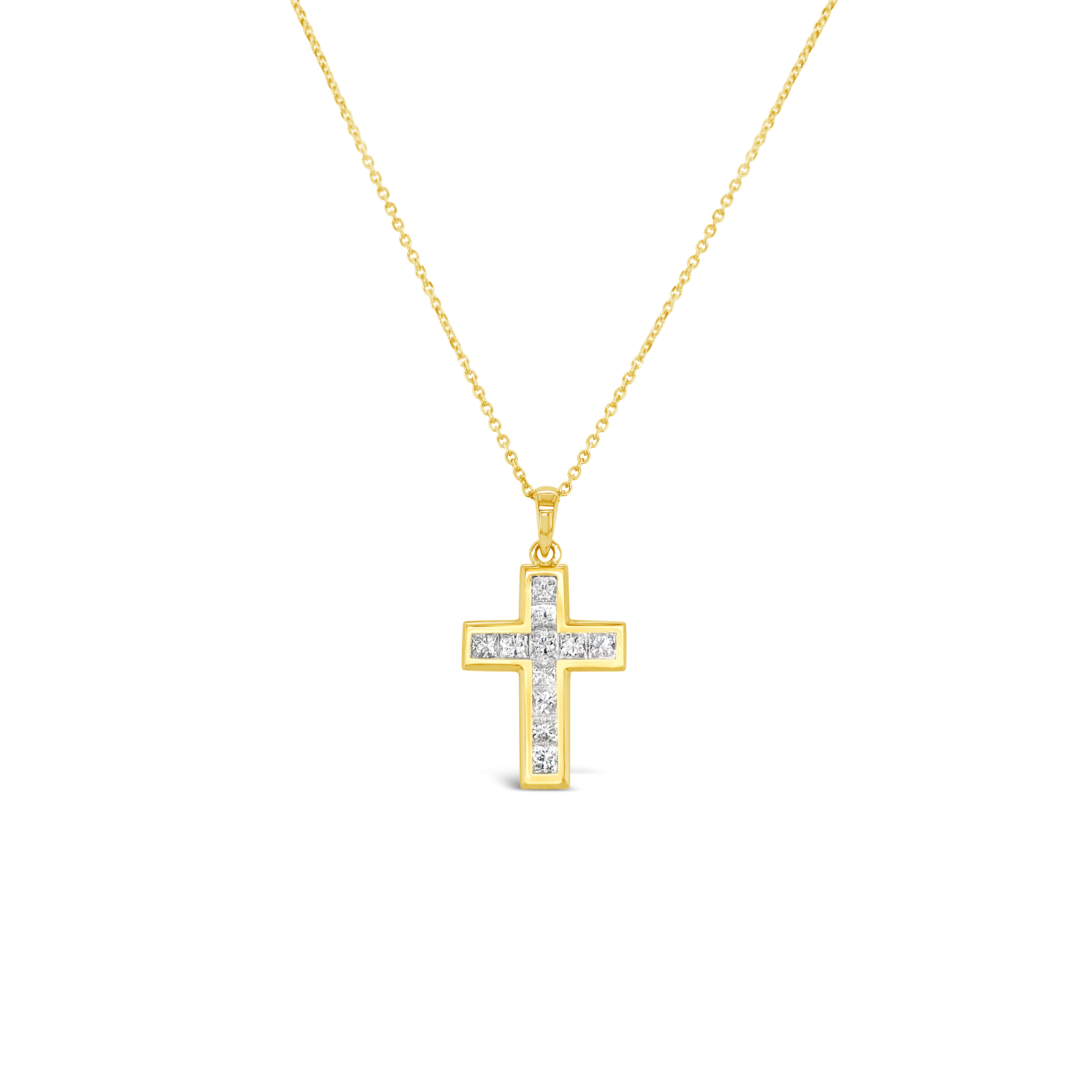 Clara By Martin Binder Princess Diamond Cross Necklace (1.02 Ct. Tw ...