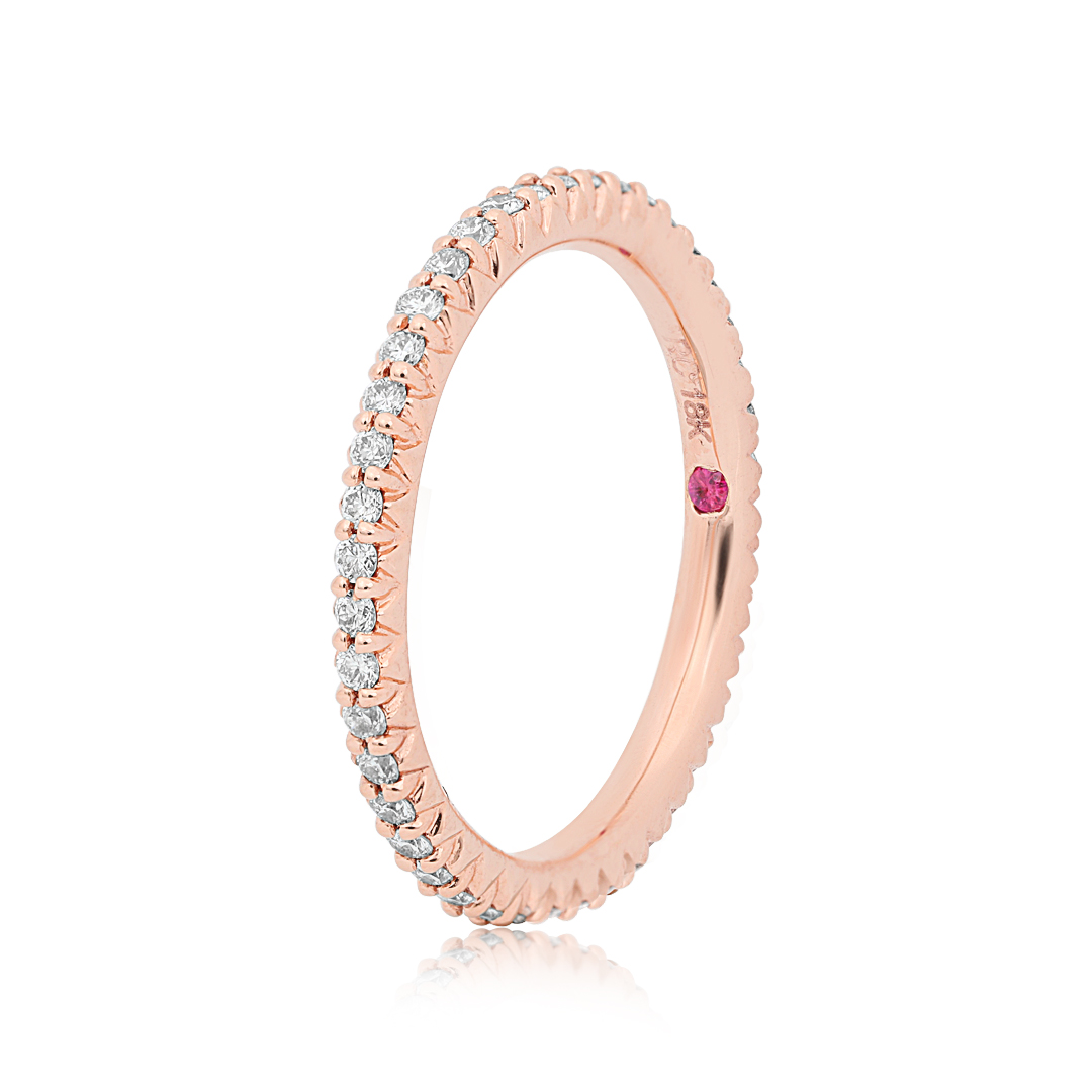 Roberto Coin 18K Rose Gold Round Diamond Eternity Ring - 000431AX55X0